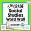 Middle School Social Studies Word Wall Cards - 6th, 7th, 8th Grade ...