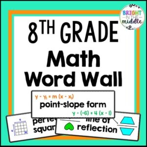 6th, 7th, and 8th Grade Math ENGLISH AND SPANISH Word Wall - Bright in ...