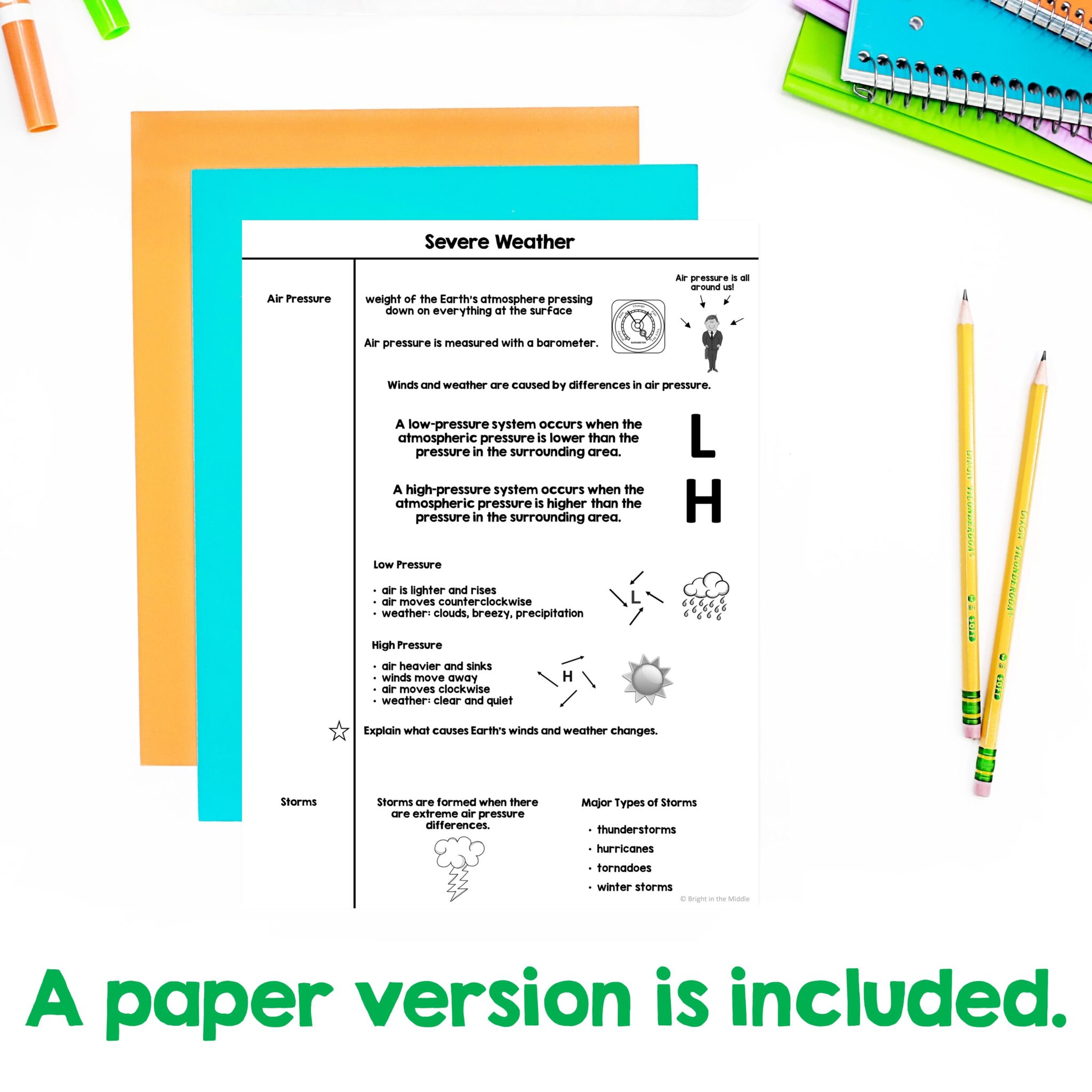 Severe Types of Weather Lesson: Thunderstorms, Hurricanes, Tornadoes ...