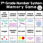 7th Grade Common Core Math Game - Memory/Matching - Number System ...
