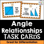 Angle Relationships - 8th Grade Math - Task Cards - 8.G.5 - Bright in ...