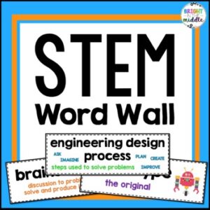 STEM Word Wall - Science, Technology, Engineering, and Math - Bright in ...