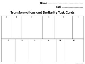 8th Grade Math - Transformations and Similarity Task Cards - 8.G.4 ...