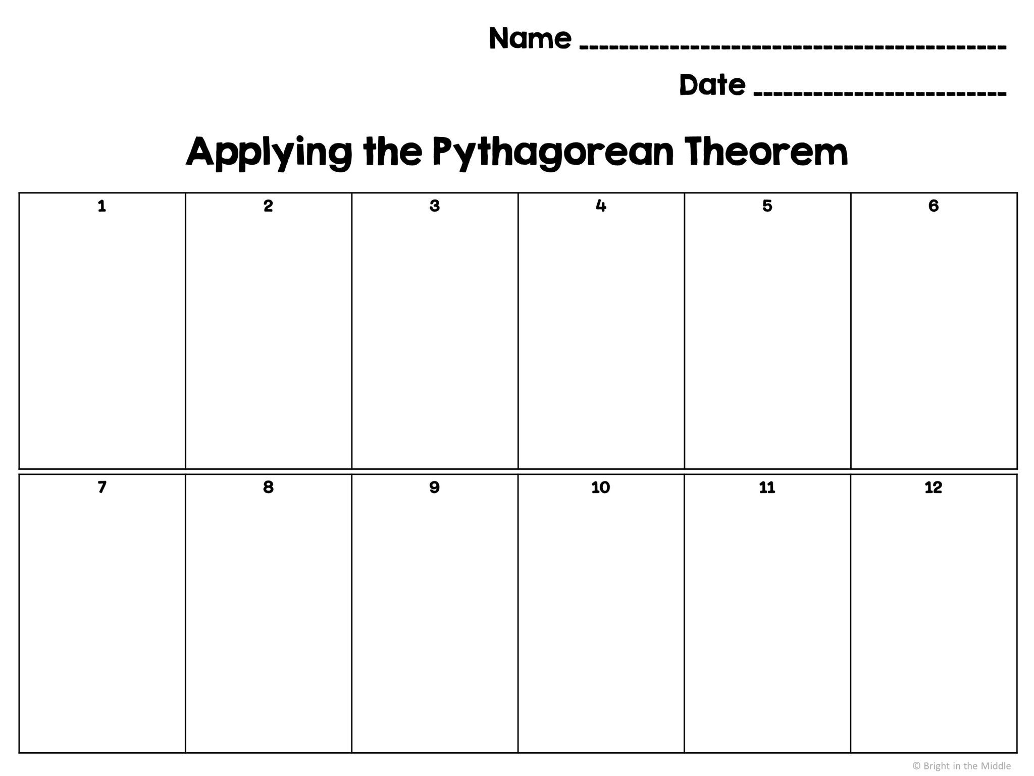 Applying the Pythagorean Theorem Task Cards - 8.G.7 - Bright in the Middle