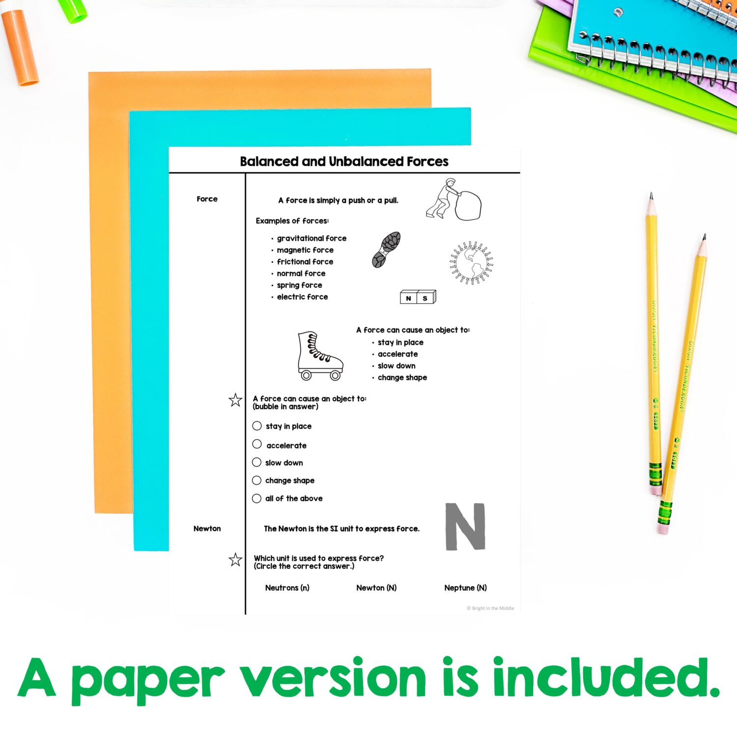 Balanced and Unbalanced Forces PPT and More!