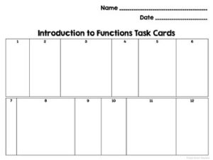 Intro to Functions Task Cards - 8th Grade