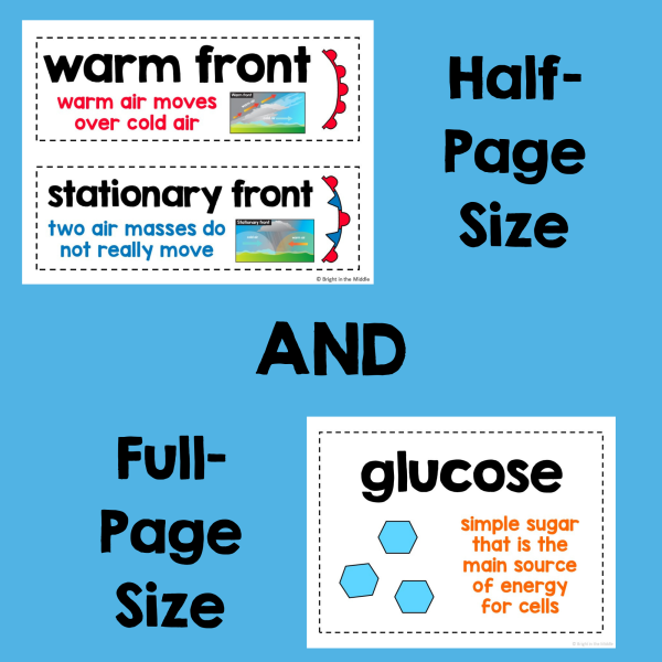 Science Word Wall Middle School - 6th, 7th, and 8th Grade Bundle
