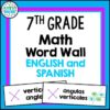 7th Grade Math Word Wall - ENGLISH AND SPANISH! - Bright in the Middle