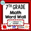 7th Grade Math Word Wall with PICTURES (Red) - 154 Words! - Bright in ...