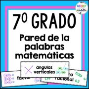 6th, 7th, and 8th Grade Math ENGLISH AND SPANISH Word Wall - Bright in ...