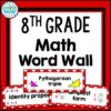 8th Grade Math Word Wall with PICTURES (Red) - 194 Words!! - Bright in ...