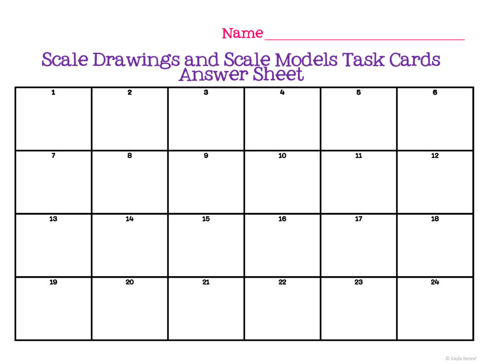 Scale Factor Activity - Task Cards: 7.G.1 - Bright in the Middle