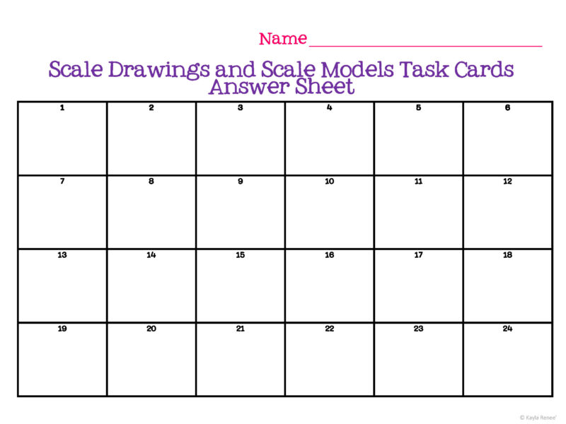 Scale Factor Activity - Task Cards: 7.G.1 - Bright in the Middle