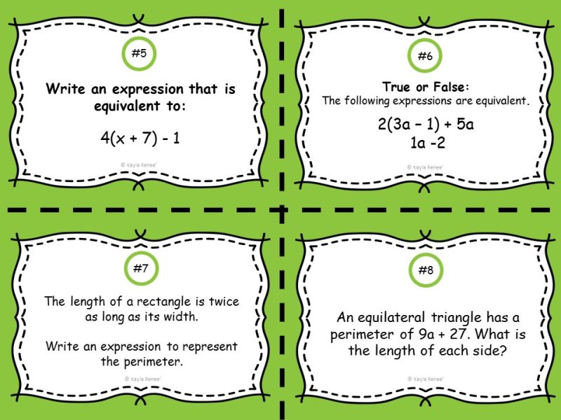 Algebraic Expressions Activity - Operations with Algebraic Expressions ...