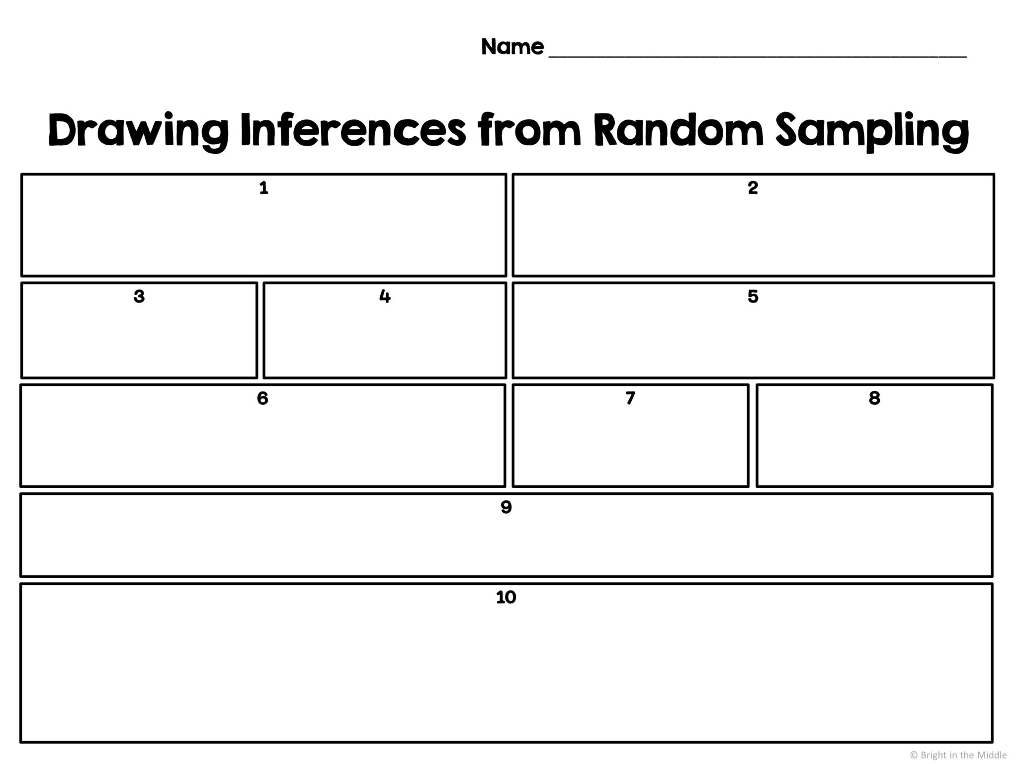 Making Inferences from Random Samples Task Cards: 7.SP.2 - Bright in ...