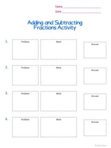 Adding and Subtracting Fractions Scavenger Hunt - Bright in the Middle
