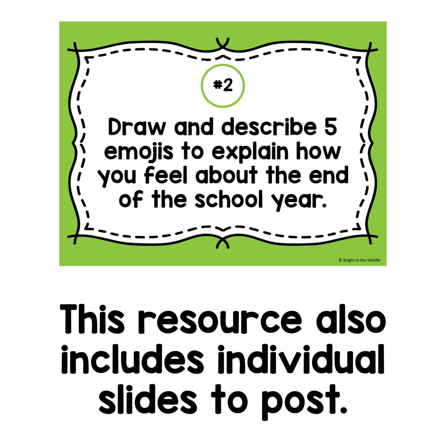 End of the School Year Task Cards - Bright in the Middle