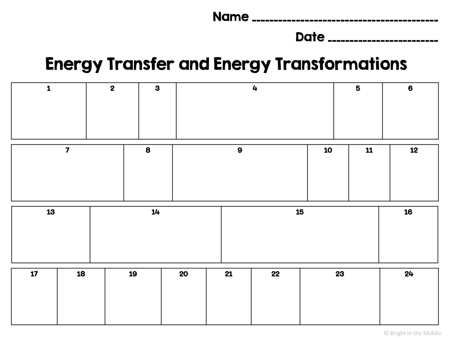 Energy Transfer and Energy Transformations Task Cards - Bright in the ...
