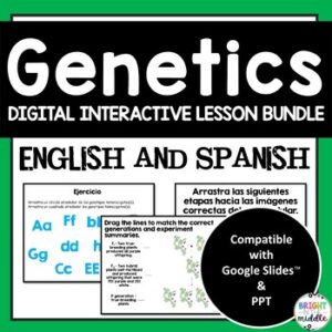 Genetics Unit Digital Interactive Lesson Bundle in ENGLISH AND SPANISH ...