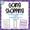 GOING SHOPPING - finding sales tax and total cost - 7.RP.3 - Bright in ...