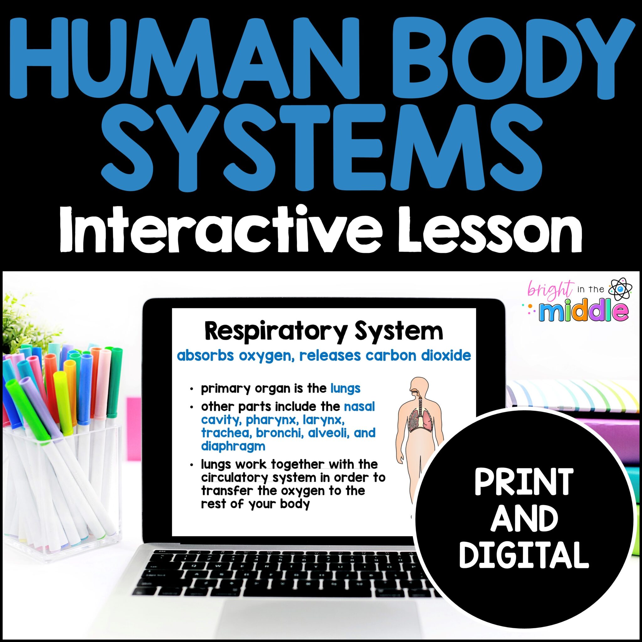 Human Body Systems Interactive Lesson - Bright in the Middle