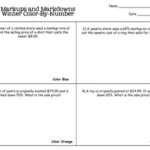 Christmas Math Coloring (Markups and Markdowns) - Bright in the Middle
