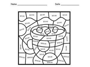 Christmas Math Coloring (Markups and Markdowns) - Bright in the Middle