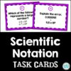 8th Grade Scientific Notation Task Cards - Bright in the Middle