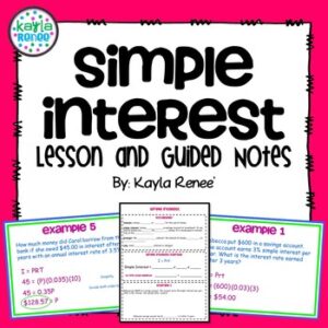 Simple Interest Bundle: 7.RP.3 - Bright in the Middle