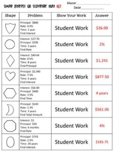 Simple Interest Activity QR Scavenger Hunt - Bright in the Middle