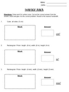 Surface Area of Prisms and Pyramids Activity - Bright in the Middle