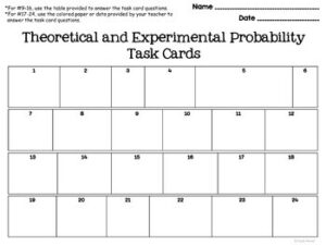 Theoretical and Experimental (Relative Frequency) Probability Task ...