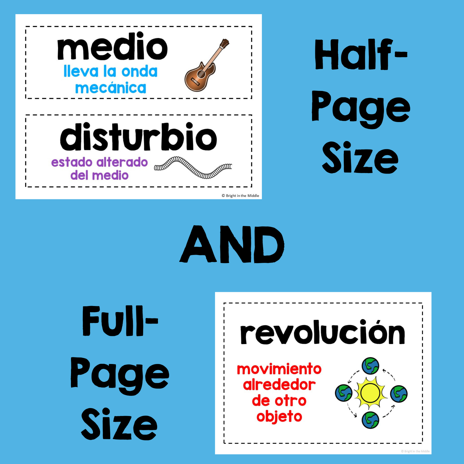 Science Word Wall in Spanish - 6th Grade - 378 Terms and 3 Options ...