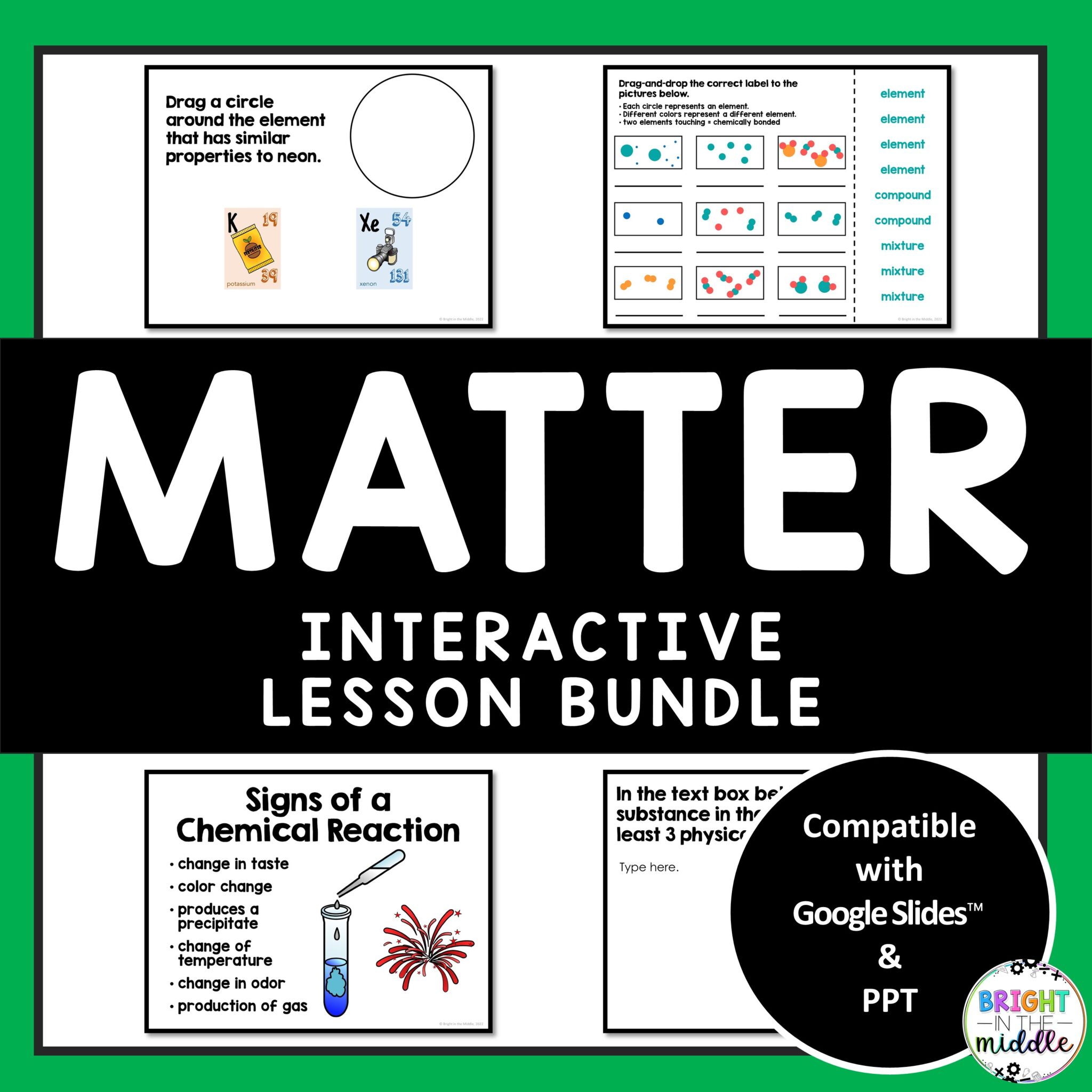 Classification of Matter Interactive Lesson - Editable Text - Bright in ...