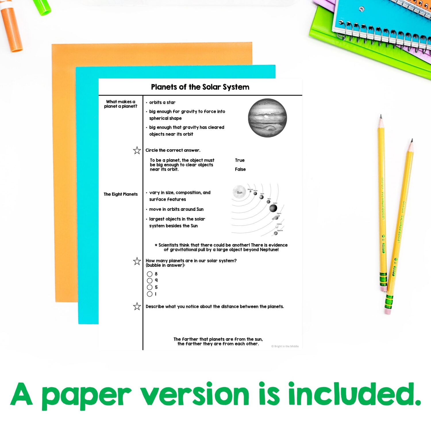 Solar System Planets Lesson - Bright in the Middle