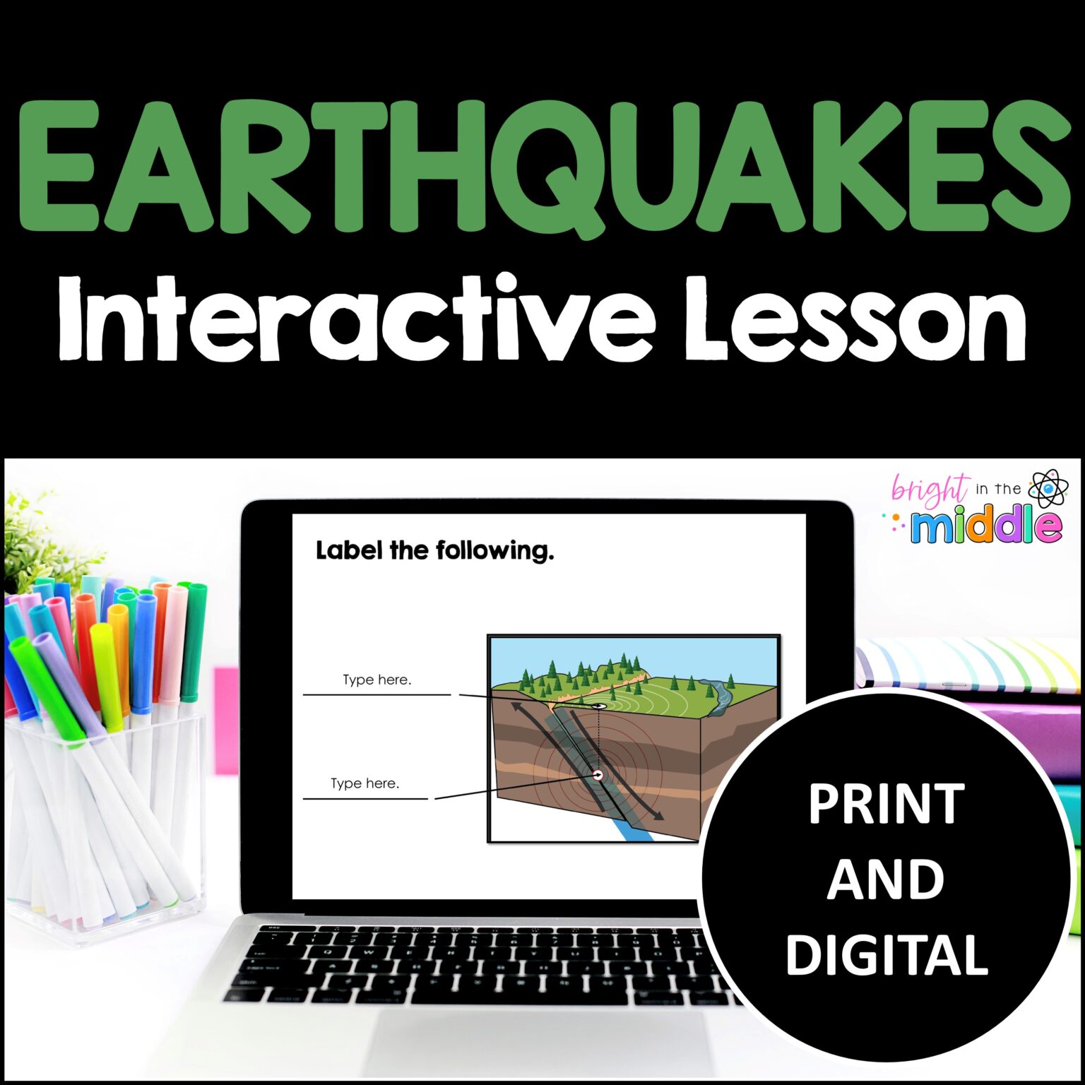 Earthquake Lesson Activity - Bright in the Middle