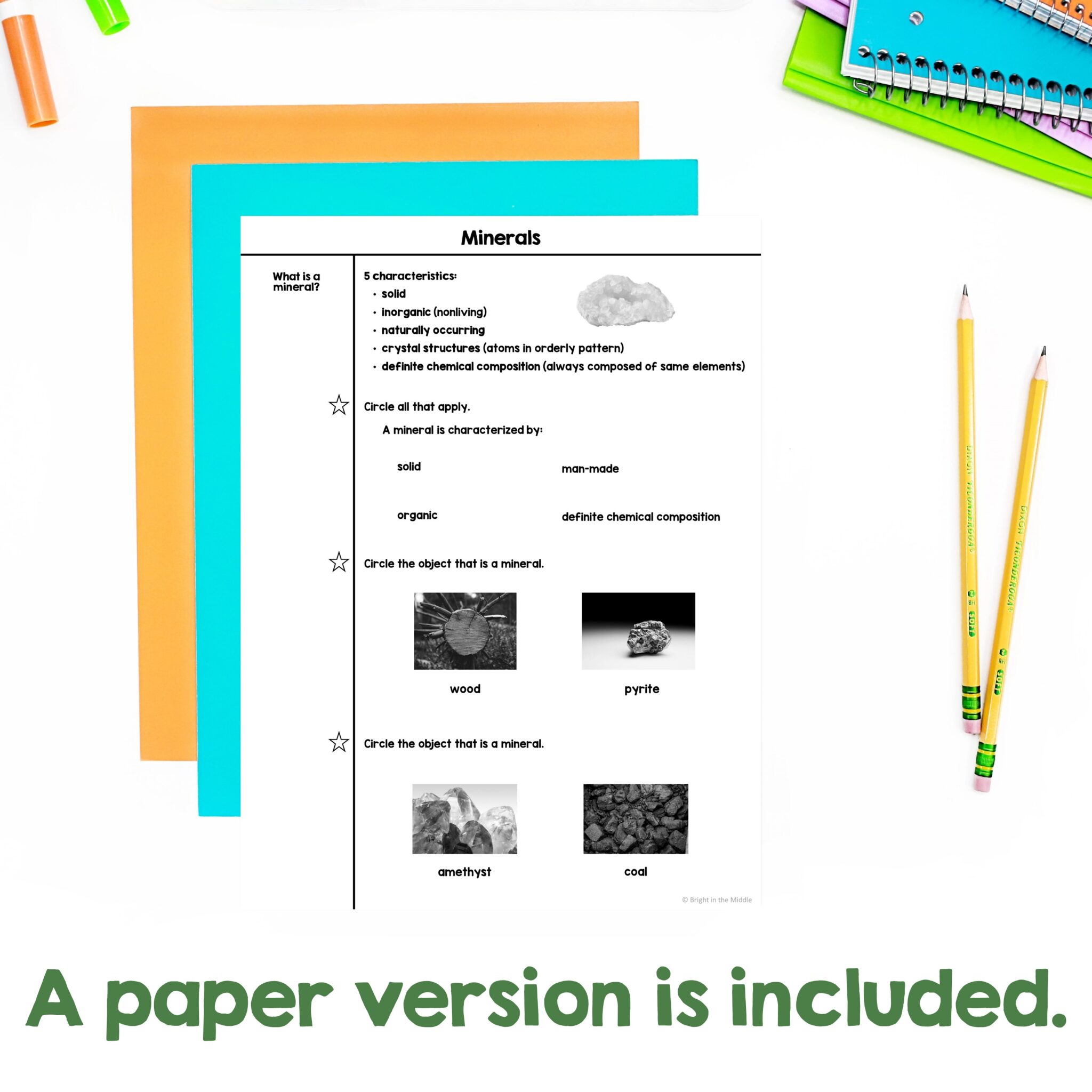 Properties of Minerals Interactive Lesson - Bright in the Middle