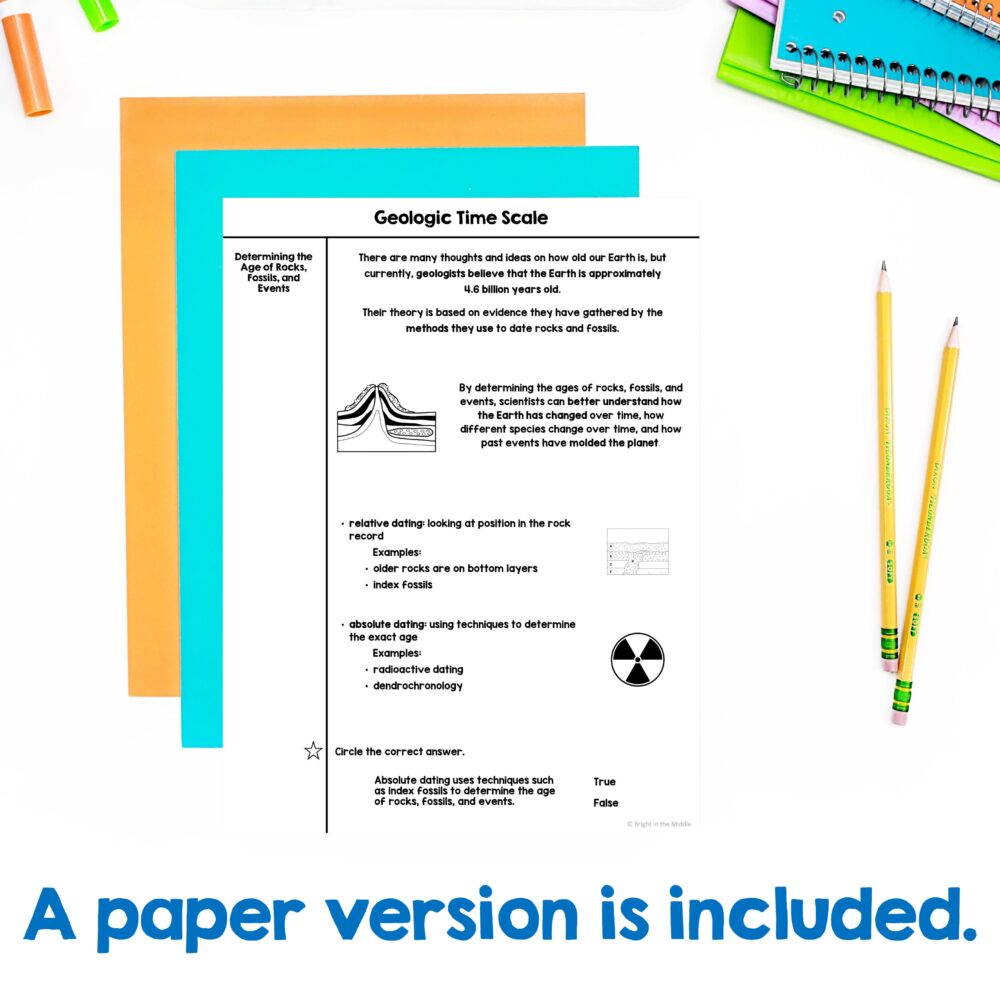 Geologic Time Scale Lesson - Bright in the Middle