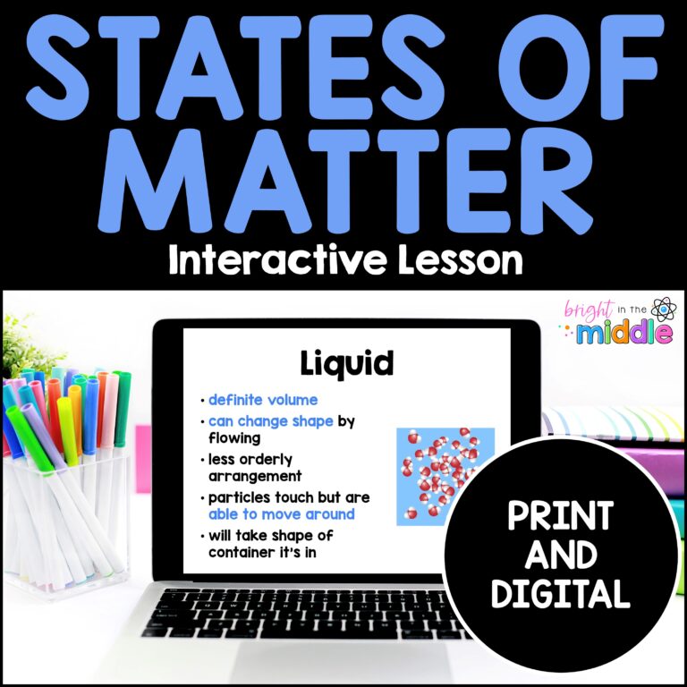 States of Matter Interactive Lesson - Bright in the Middle