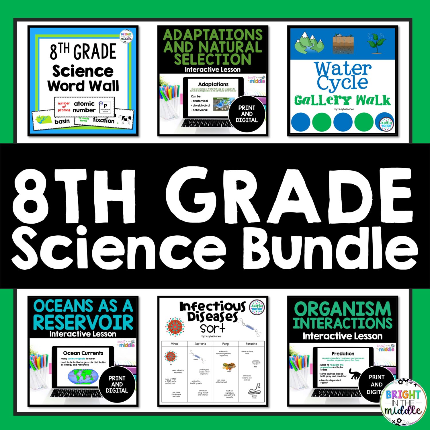 8th Grade Science NC Bundle - Bright in the Middle