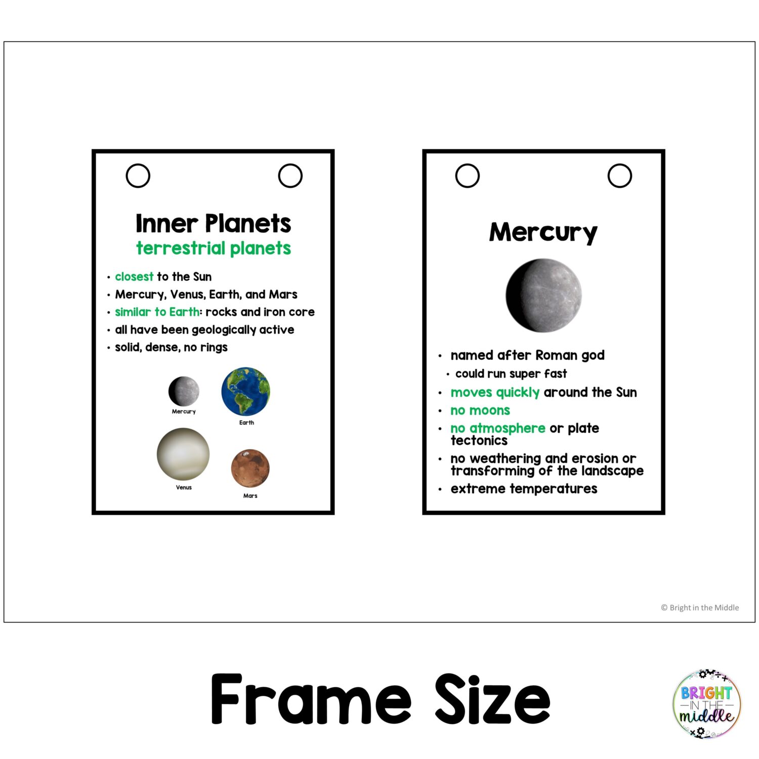Earth and the Solar System Anchor Charts - Bright in the Middle