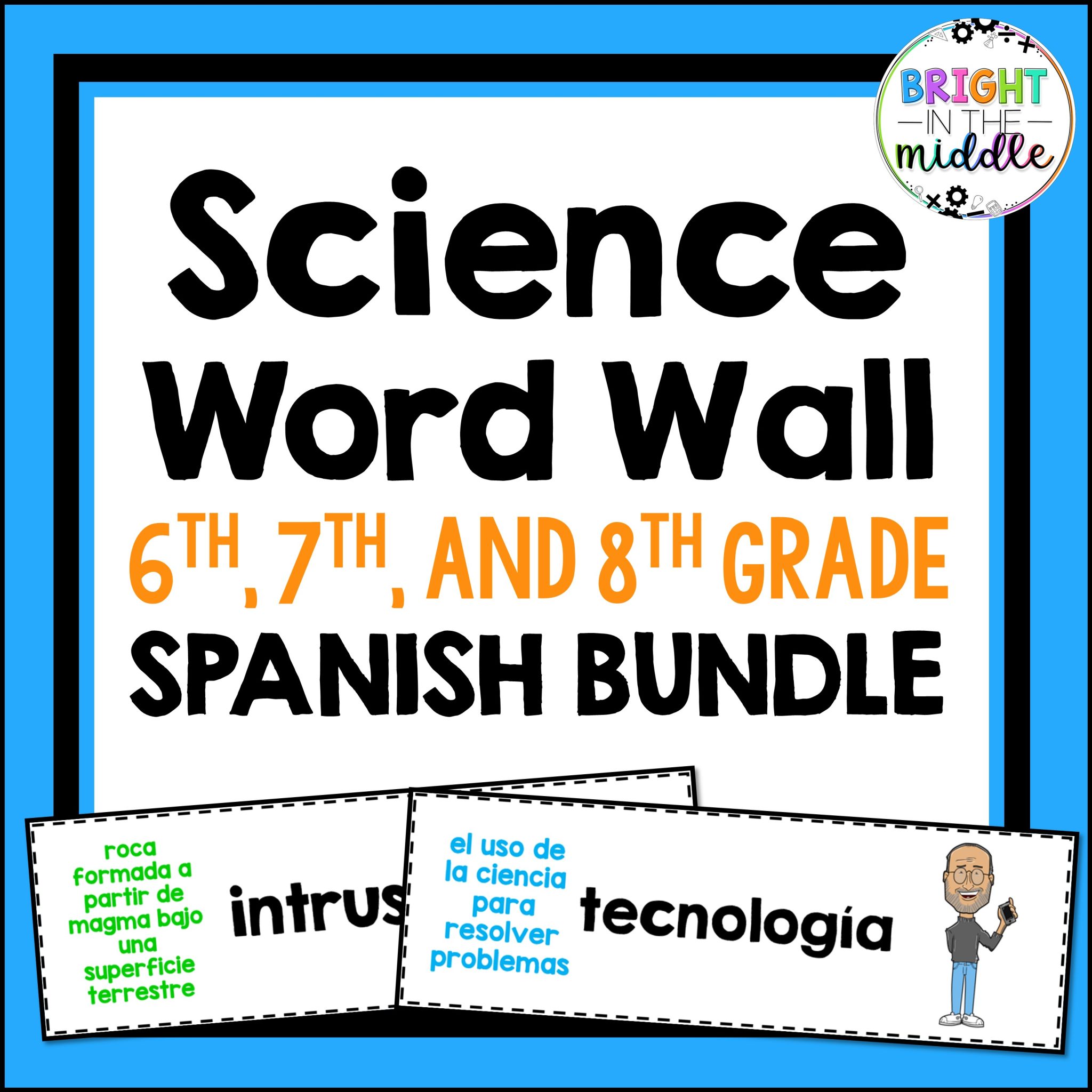 Science Word Wall - Spanish Bundle - Bright in the Middle