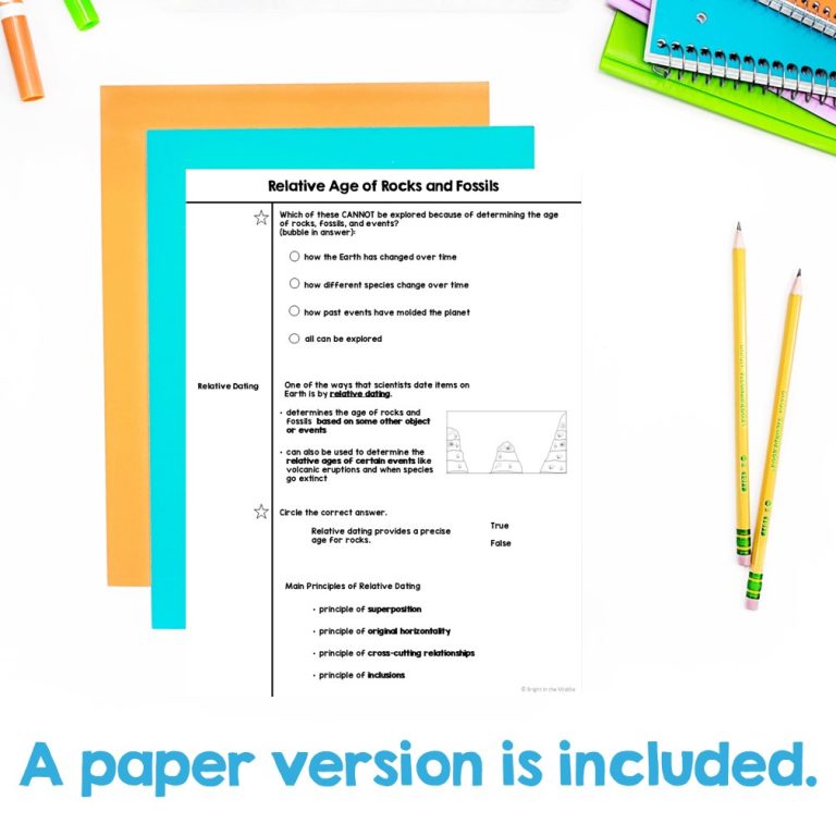 Relative Dating Interactive Lesson - Bright in the Middle